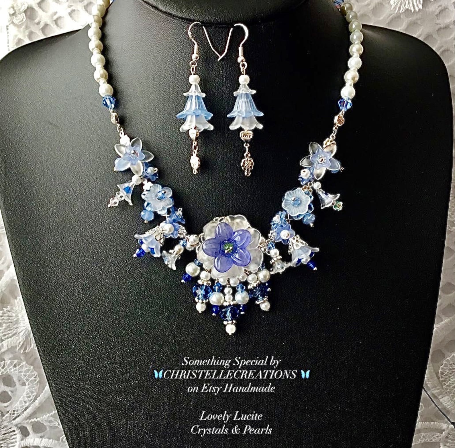 FLORAL BOUQUET NECKLACE With Etsy. Made to Order.summer Garden Lucite ...