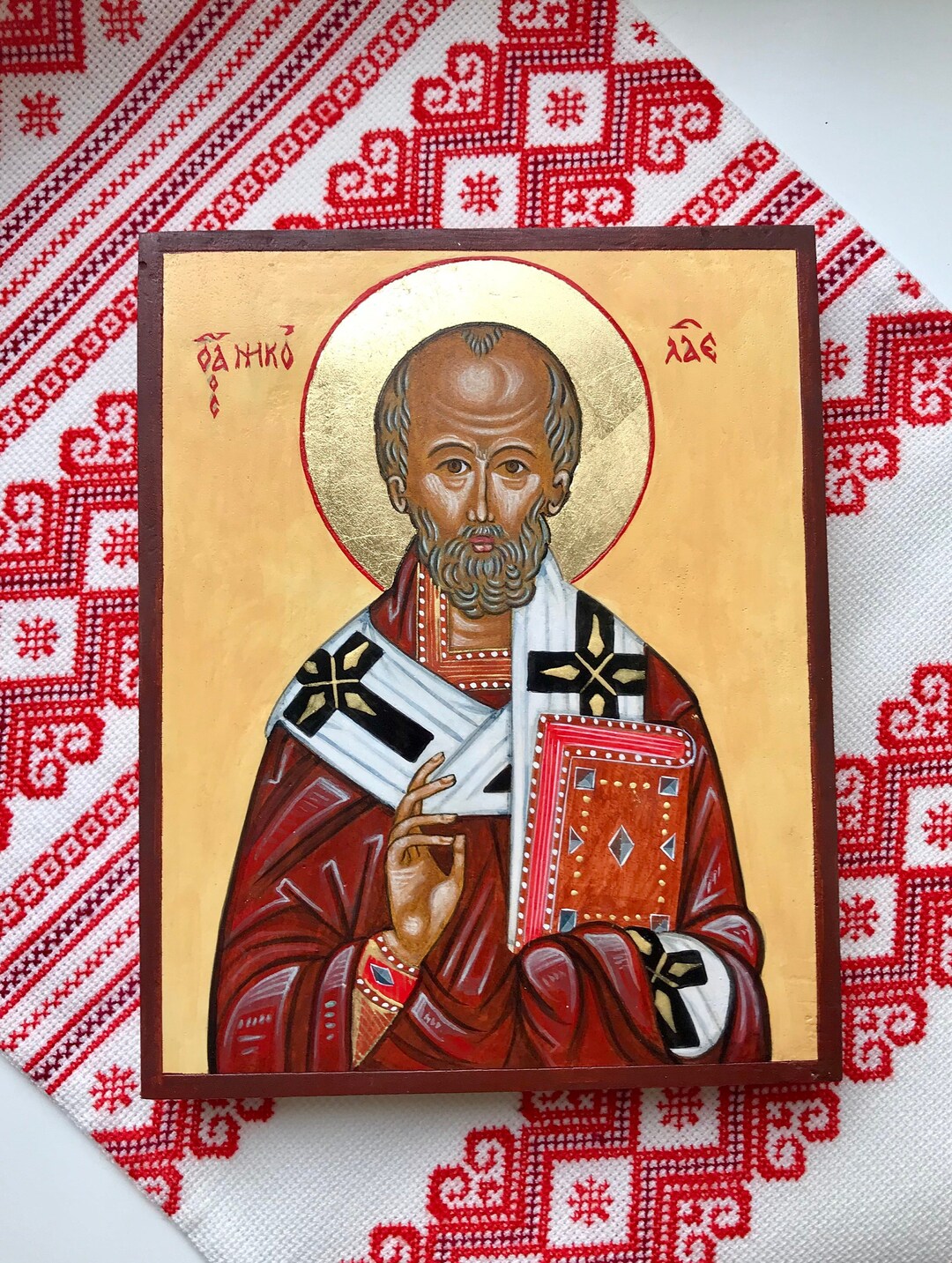 Saint Nicholas Hand Painted Icon Byzantine Icon Painting - Etsy