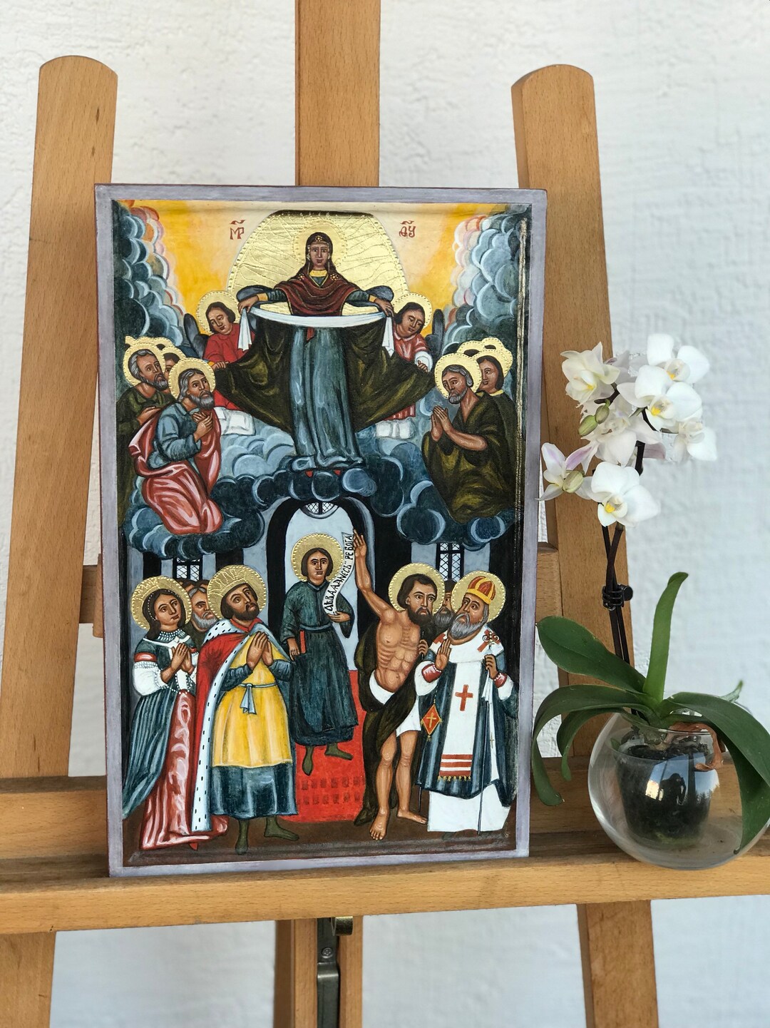 Intercession of the Theotokos Hand Painted Icon, Byzantine Icon ...