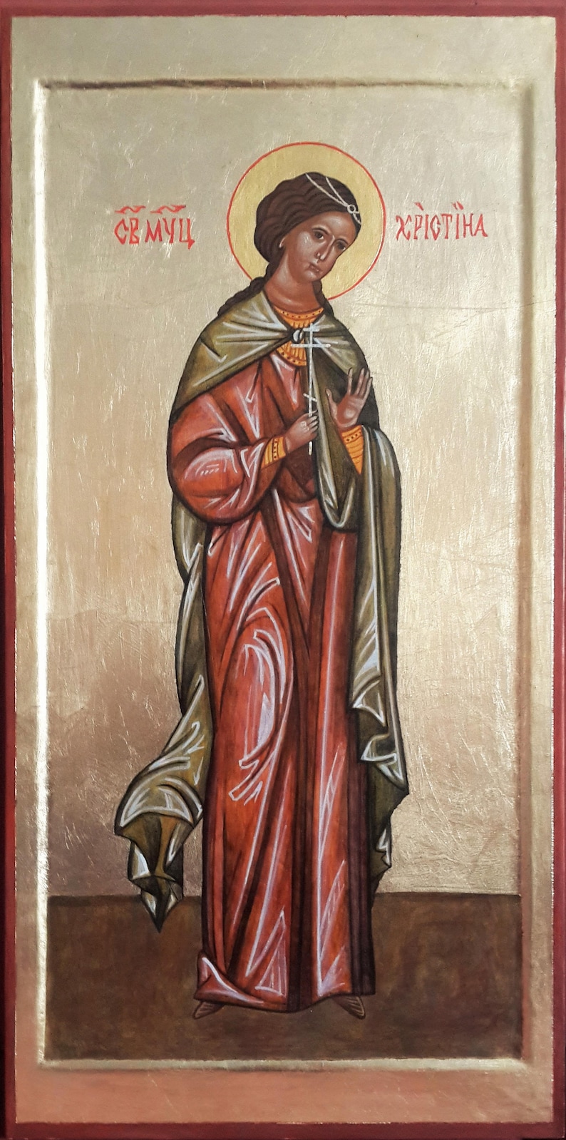 Saint Christina Hand Painted Icon, Byzantine Icon Painting, Handmade ...