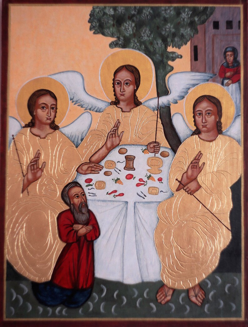Holy Trinity Hand Painted Icon, Byzantine Icon Painting, Handmade ...