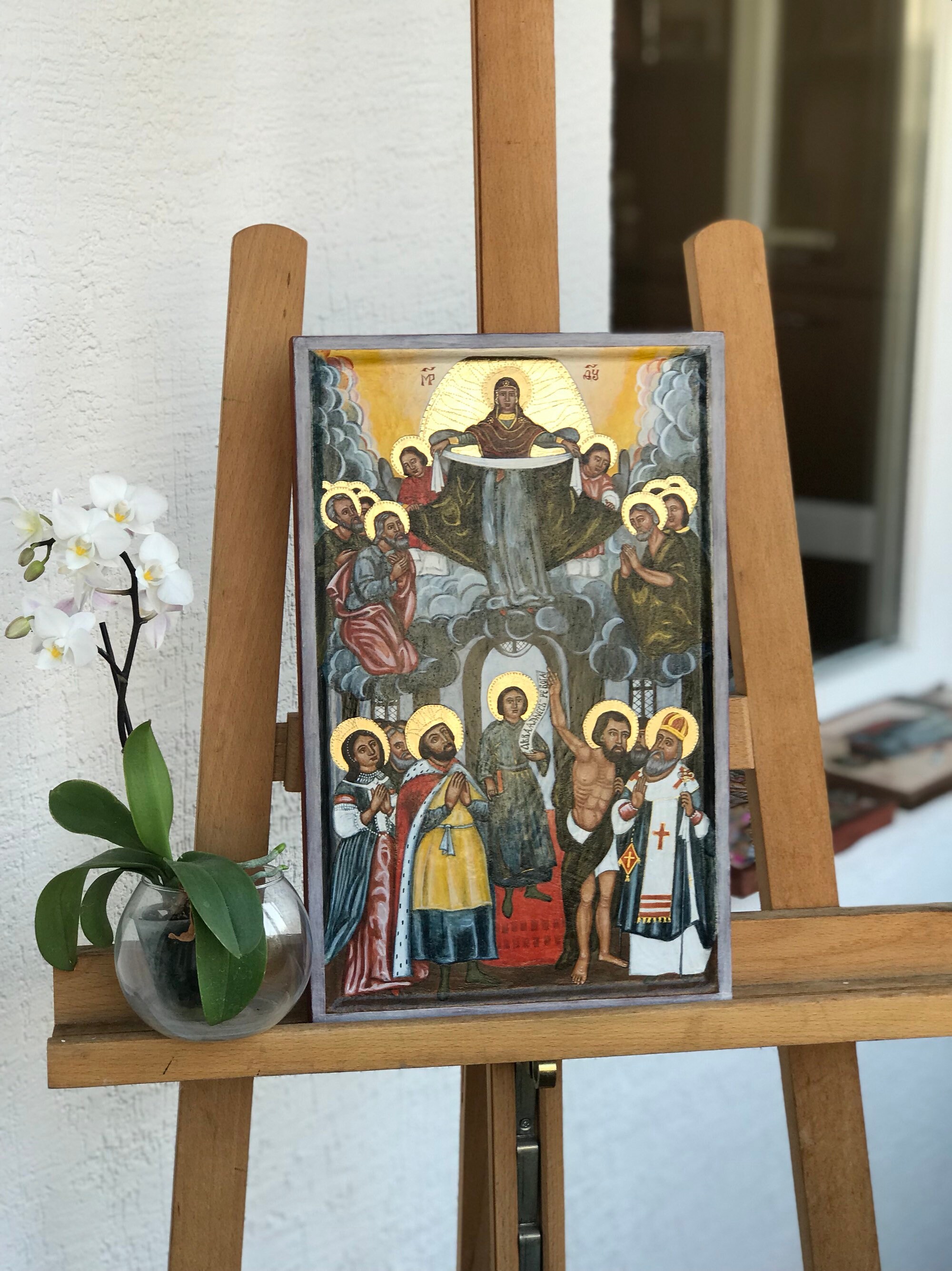 Intercession of the Theotokos Hand Painted Icon, Byzantine Icon ...