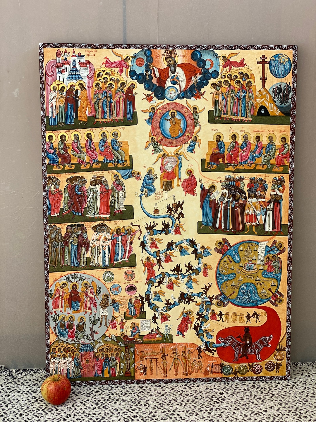 The Last Judgement Hand Painted Icon, Byzantine Icon Painting, Handmade ...
