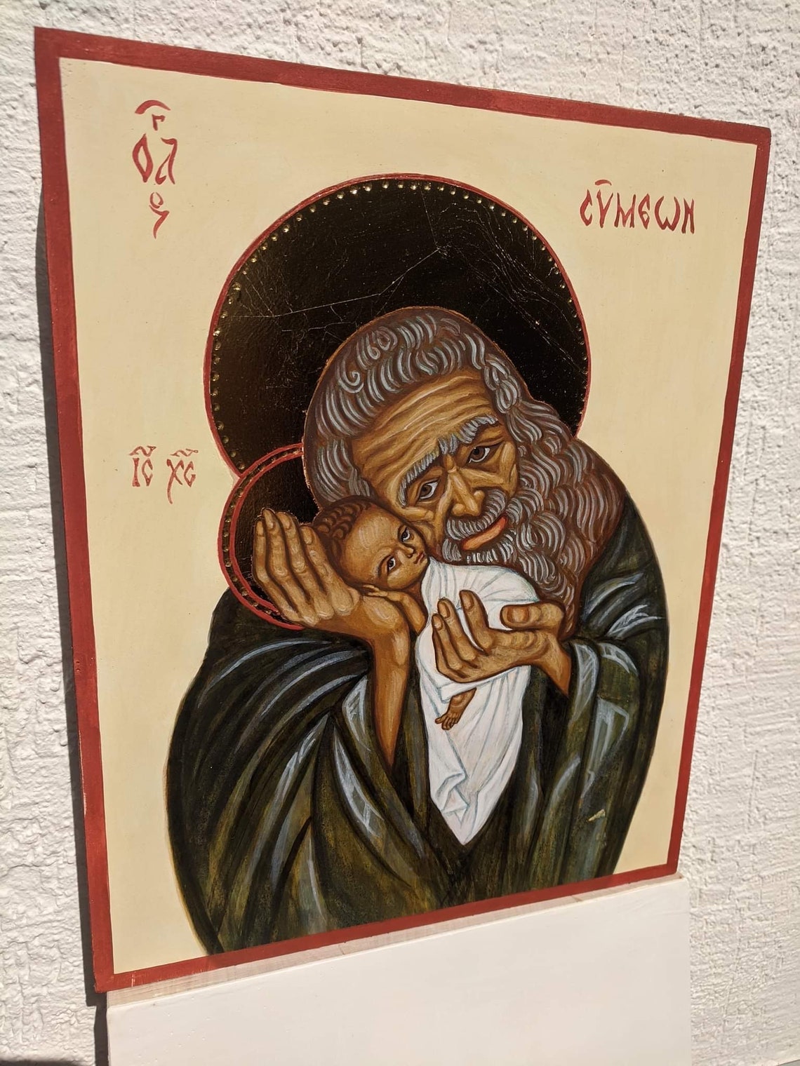 Simeon the Godreceiver Hand Painted Icon, Byzantine Icon Painting ...