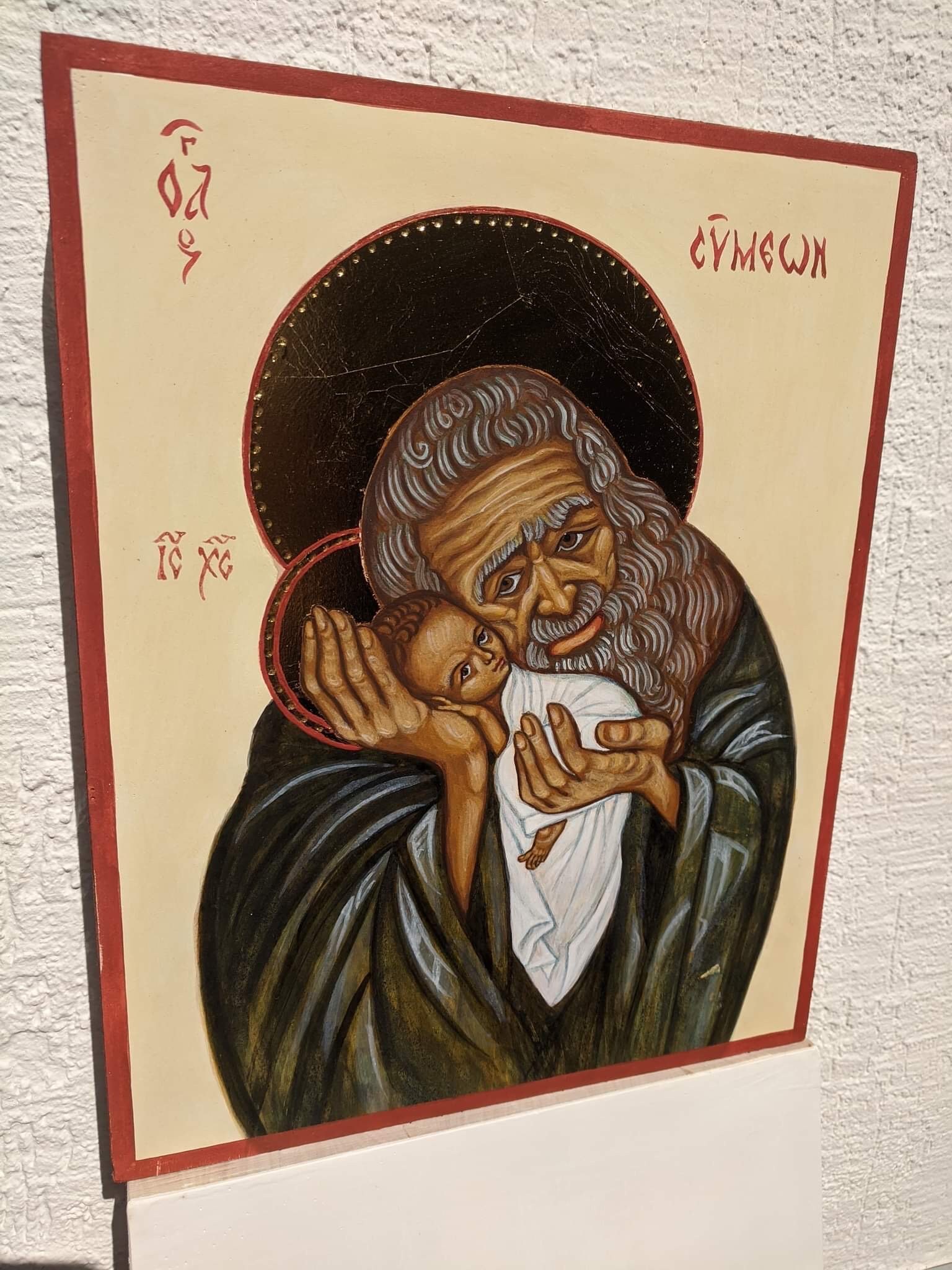 Simeon the Godreceiver Hand Painted Icon, Byzantine Icon Painting ...