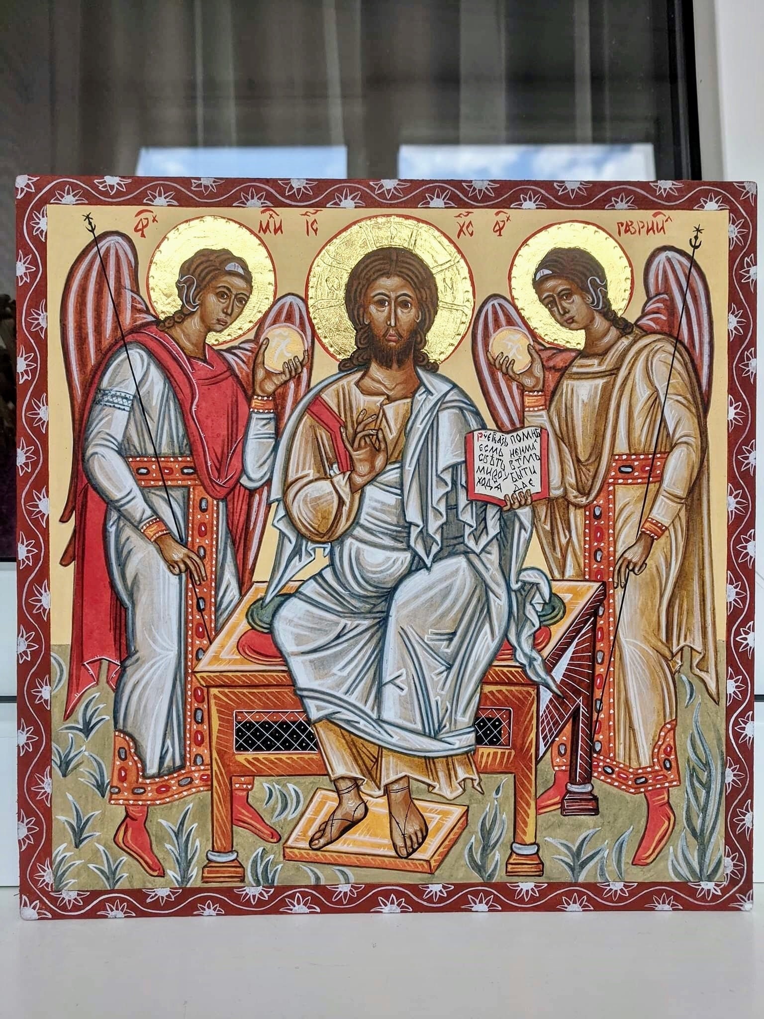 Jesus, Archangel Michael, Archangel Gabriel Hand Painted Icon ...