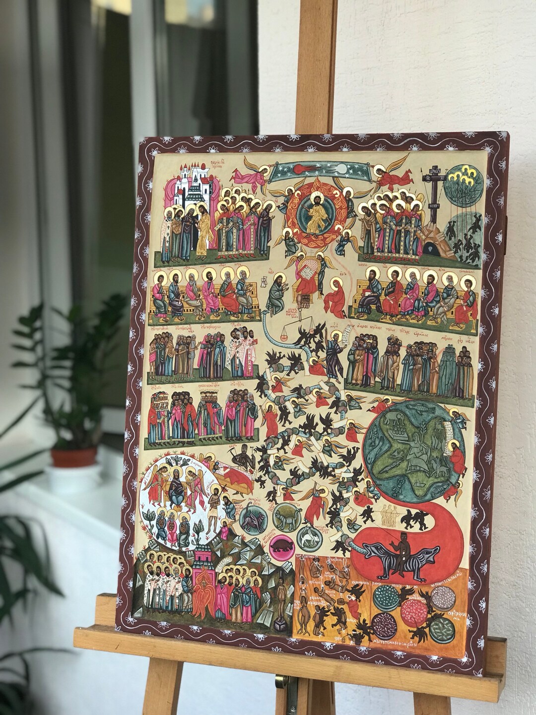 Last Judgement Hand Painted Icon, Byzantine Icon Painting, Handmade ...