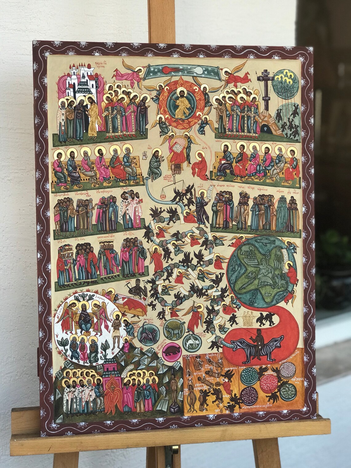 Last Judgement Hand Painted Icon, Byzantine Icon Painting, Handmade ...