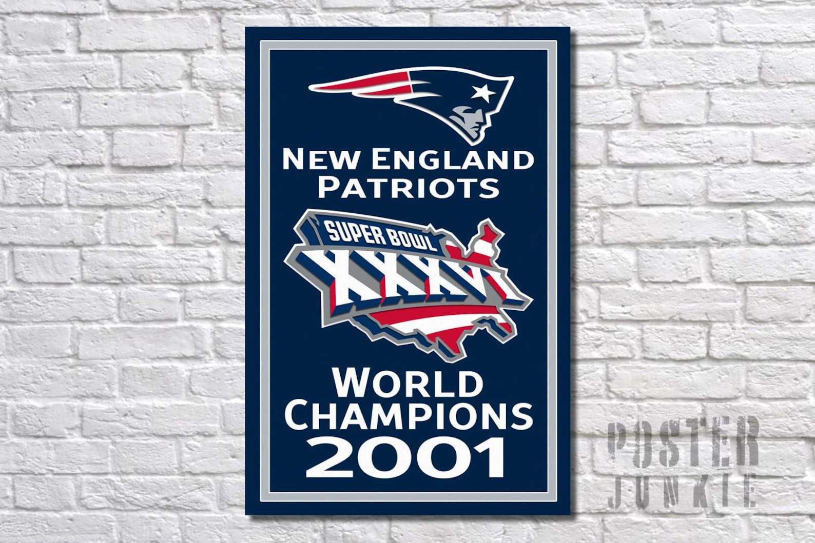 Patriots Super Bowl Banners Art Prints - Set of 6 - Etsy