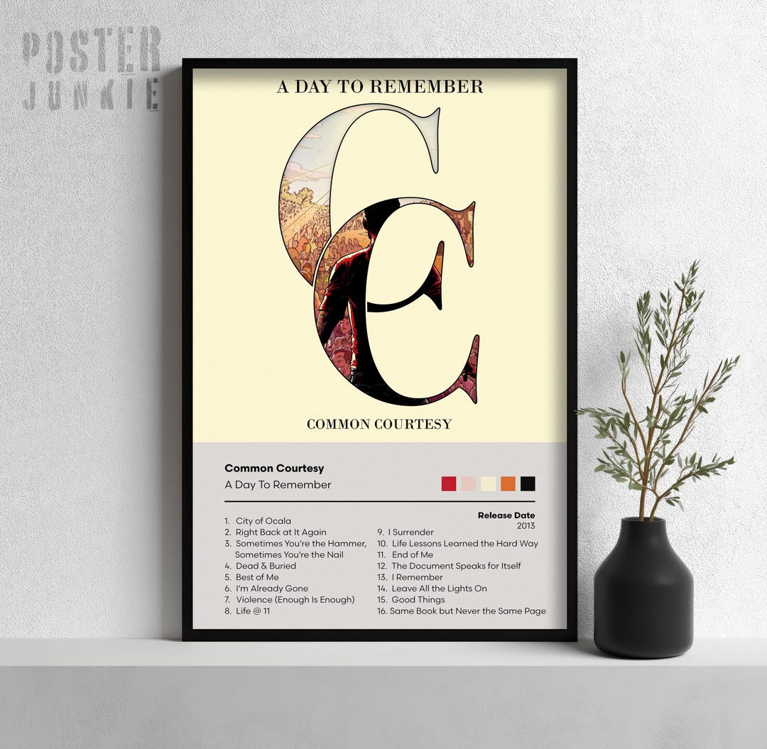 A Day to Remember common Courtesy Album Art Poster Fine Art Music ...