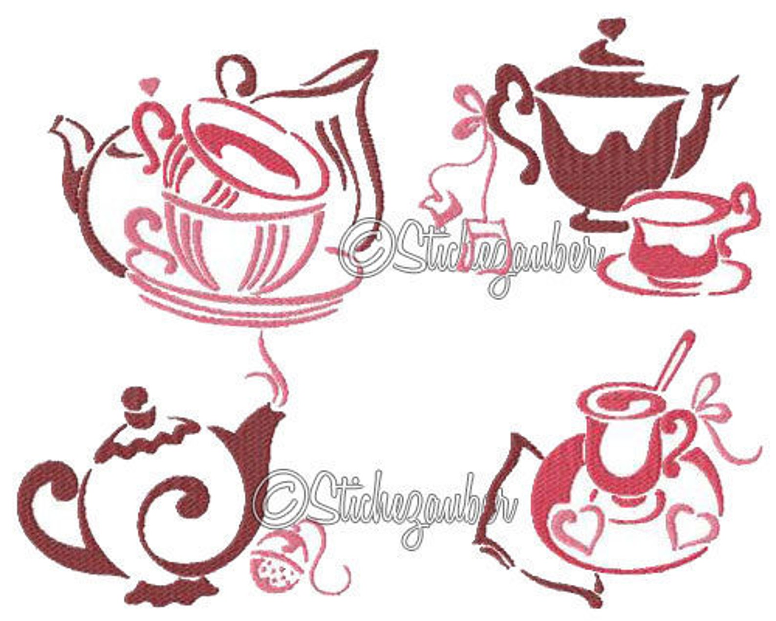 5 O CLOCK Tea" Embroidery File Set 13x18 - Etsy
