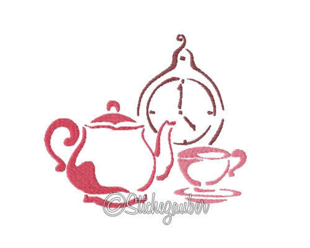 5 O CLOCK Tea" Embroidery File Set 13x18 - Etsy