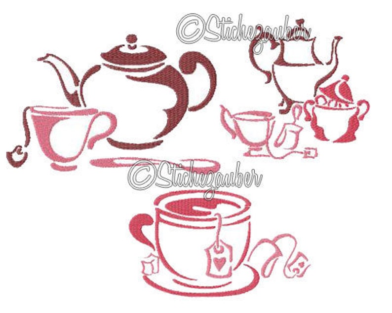 5 O CLOCK Tea" Embroidery File Set 13x18 - Etsy