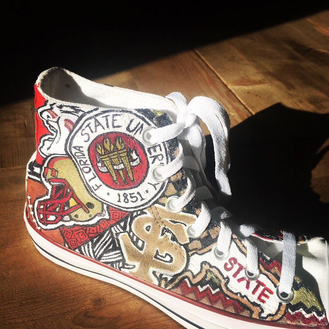 FSU Florida State Seminoles Lace up Hand Painted Custom - Etsy
