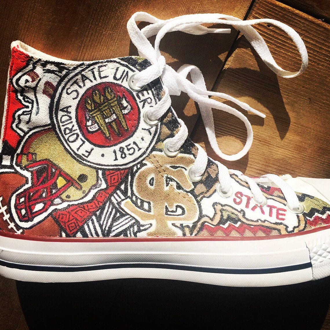FSU Florida State Seminoles Lace up Hand Painted Custom - Etsy