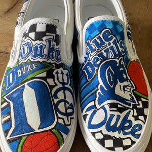Duke University Hand Painted Custom Sneakers - Etsy