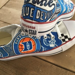 Duke University Hand Painted Custom Sneakers - Etsy