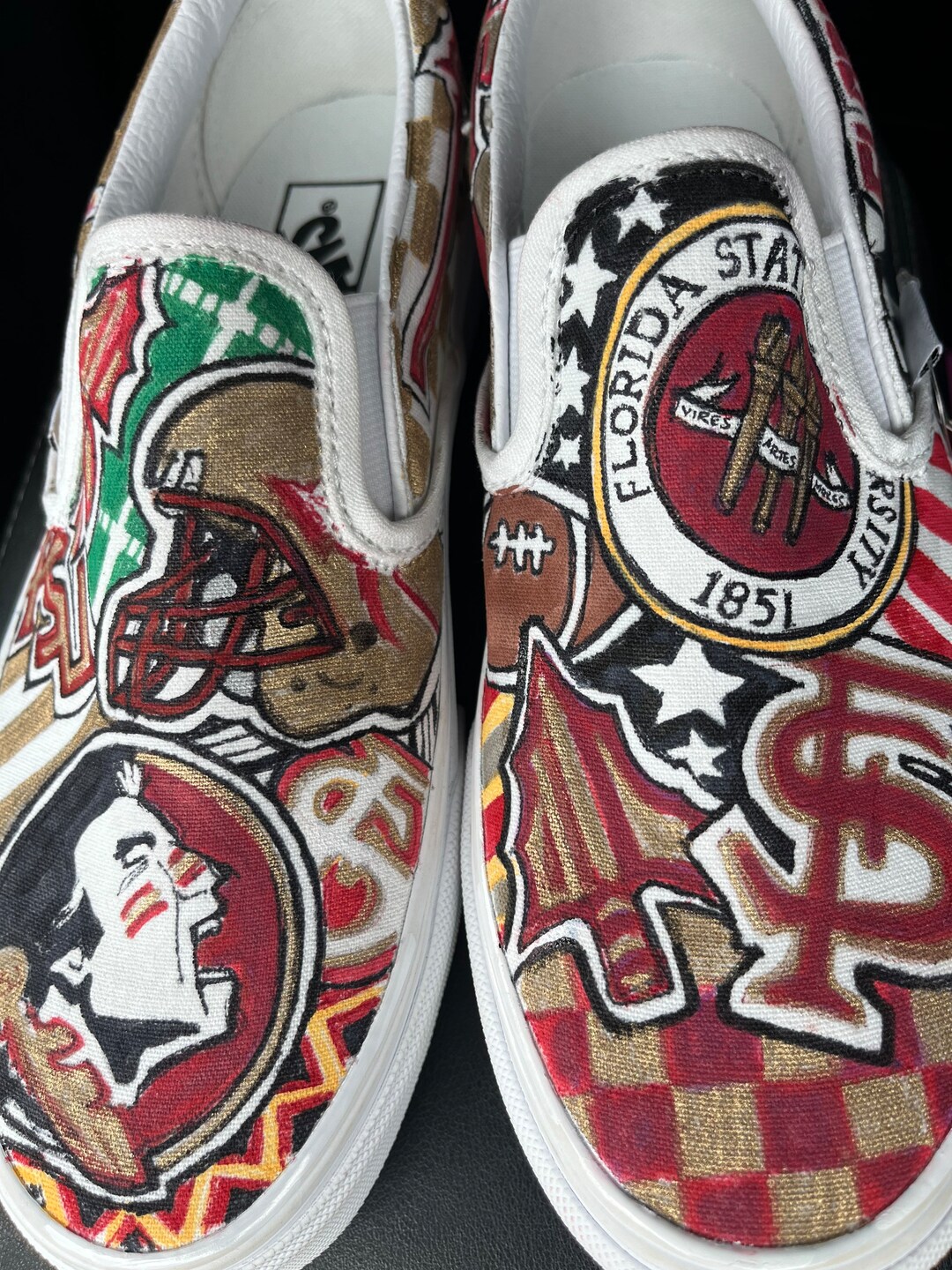 FSU Florida State Seminoles Lace up Hand Painted Custom Sneakers - Etsy