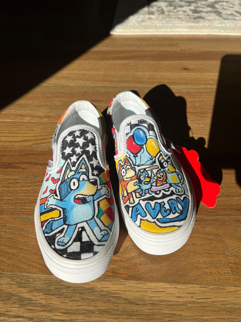 Bluey Custom Hand Painted Kids Shoes - Etsy