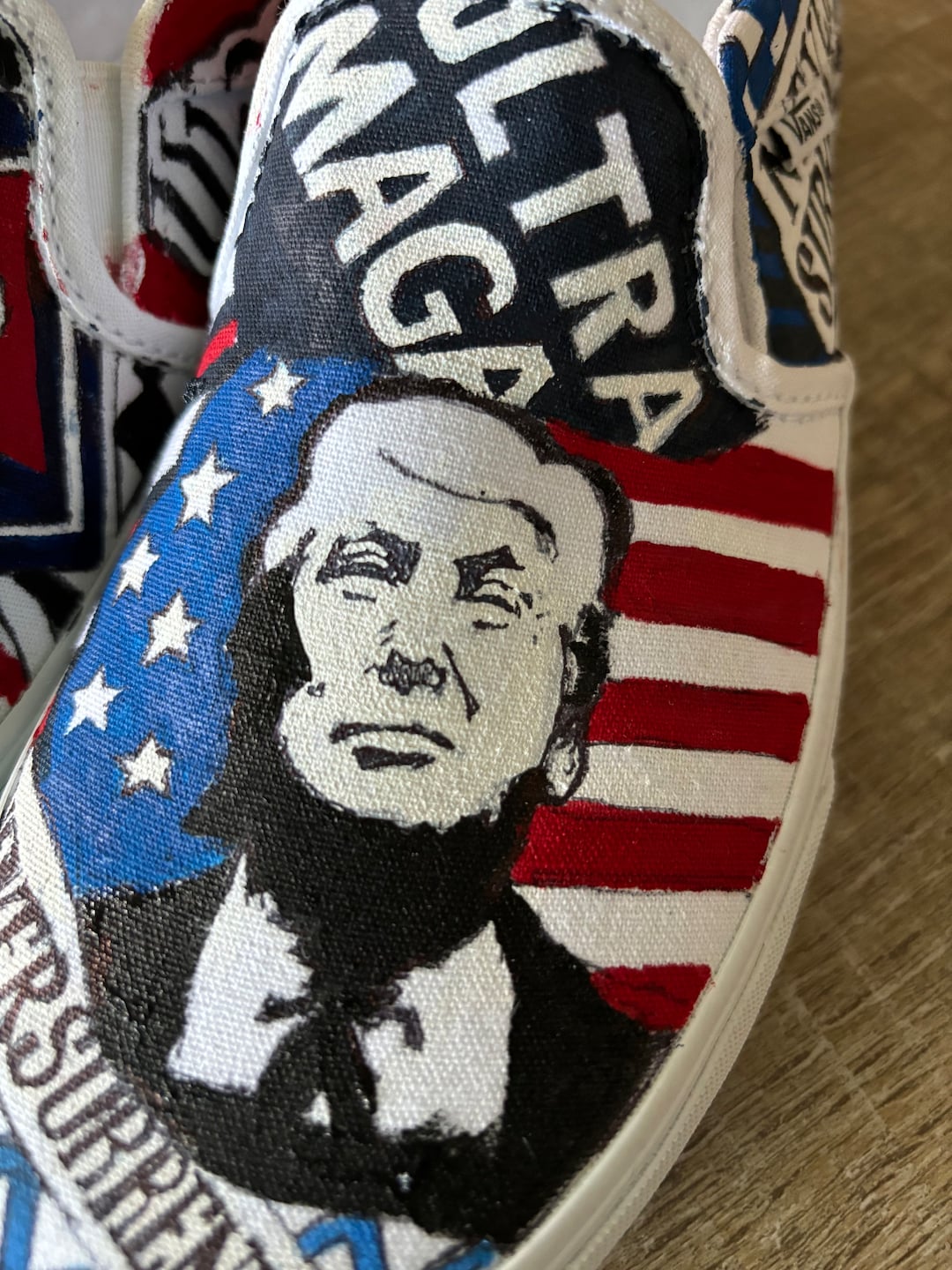 Trump 2024 Make America Great Again Hand Painted Authentic Vans - Etsy