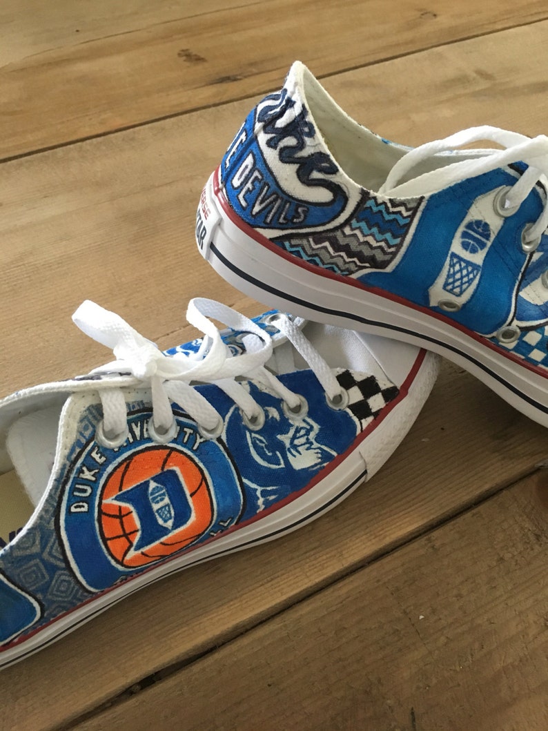 Duke University Hand Painted Custom Sneakers - Etsy