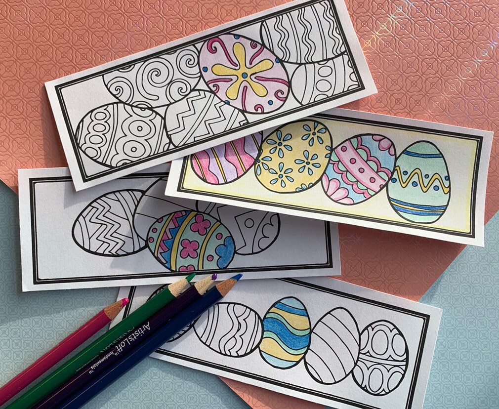 Easter Egg Bookmarks- Spring Bookmarks-painted Egg Design Bookmarks ...