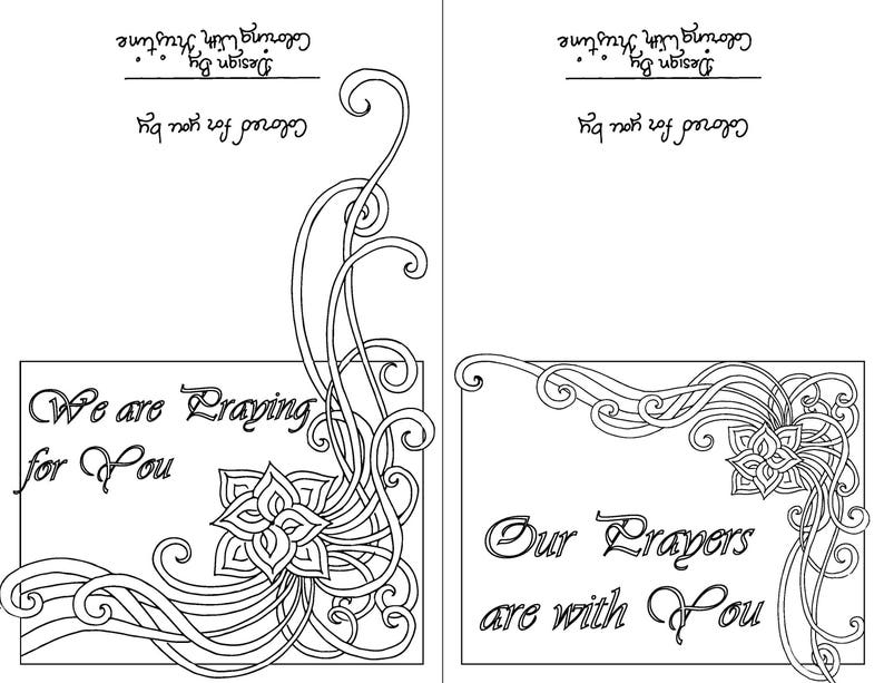 10 Color Your Own Sympathy Card-sets of Ten-instant Download-get Well ...