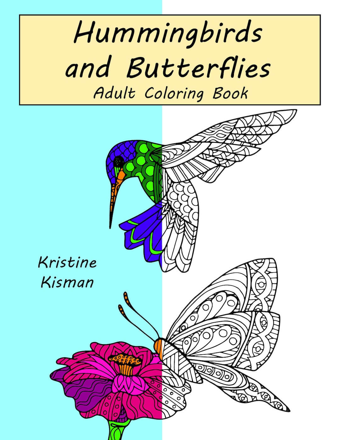 Printable Coloring Book - Hummingbirds and Butterflies - Adult Coloring ...
