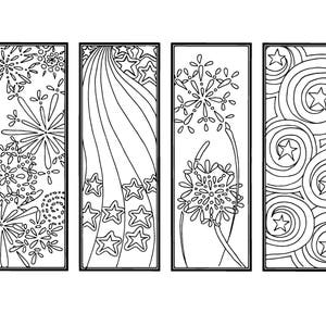 DIY 4th of July Bookmark Set of 4 Independence Day Printable Coloring ...