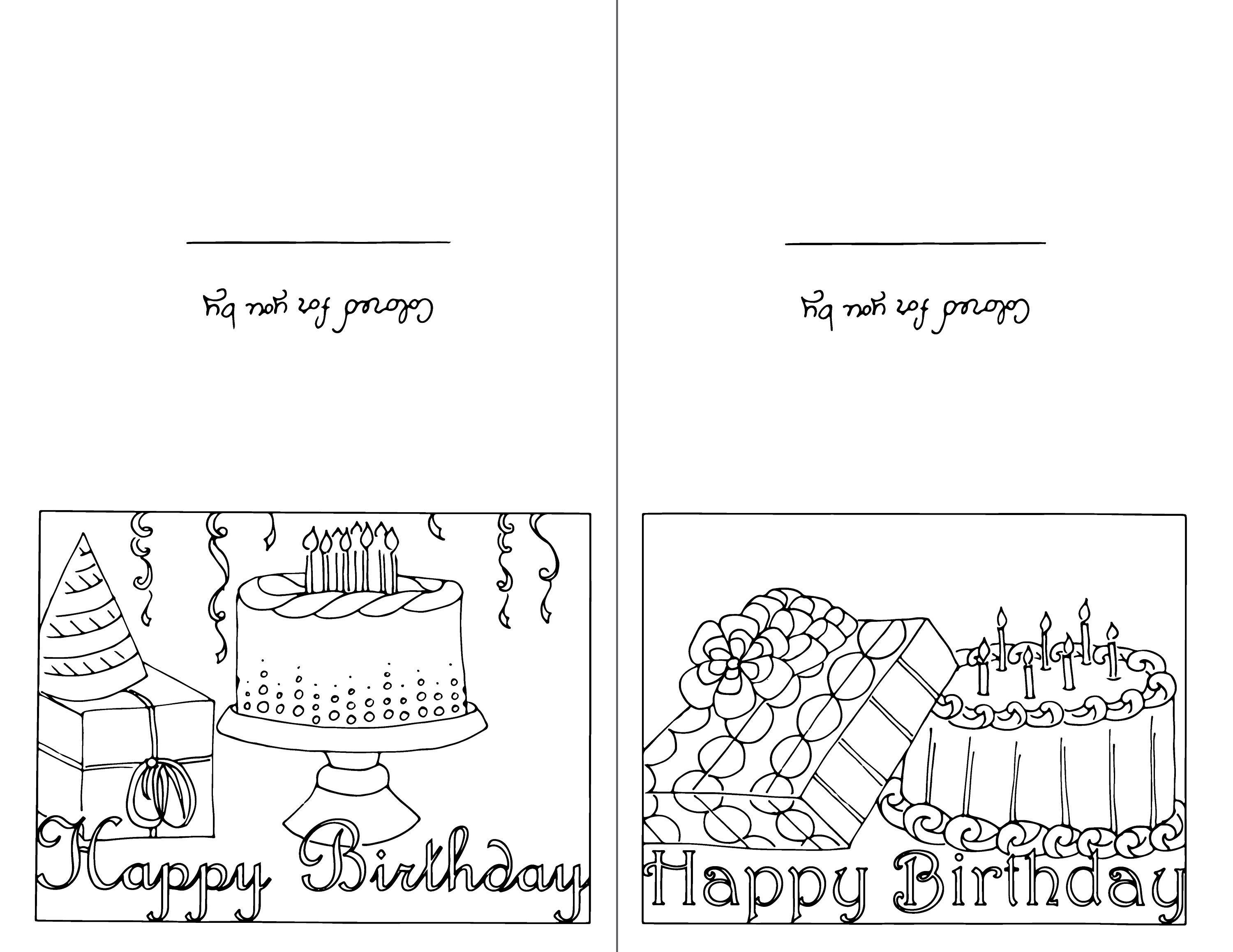 DIY Birthday Cards Color Your Own Print Your Own Designs - Etsy