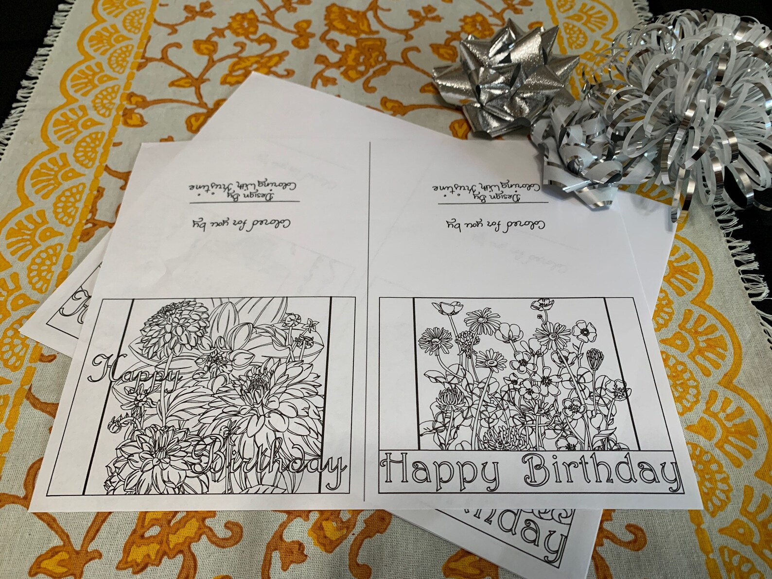 DIY Birthday Cards Color Your Own Greeting Cards Print Your - Etsy