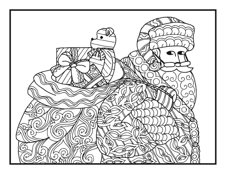 Christmas Coloring Pages-set of Four-instant Download-print Your Own ...