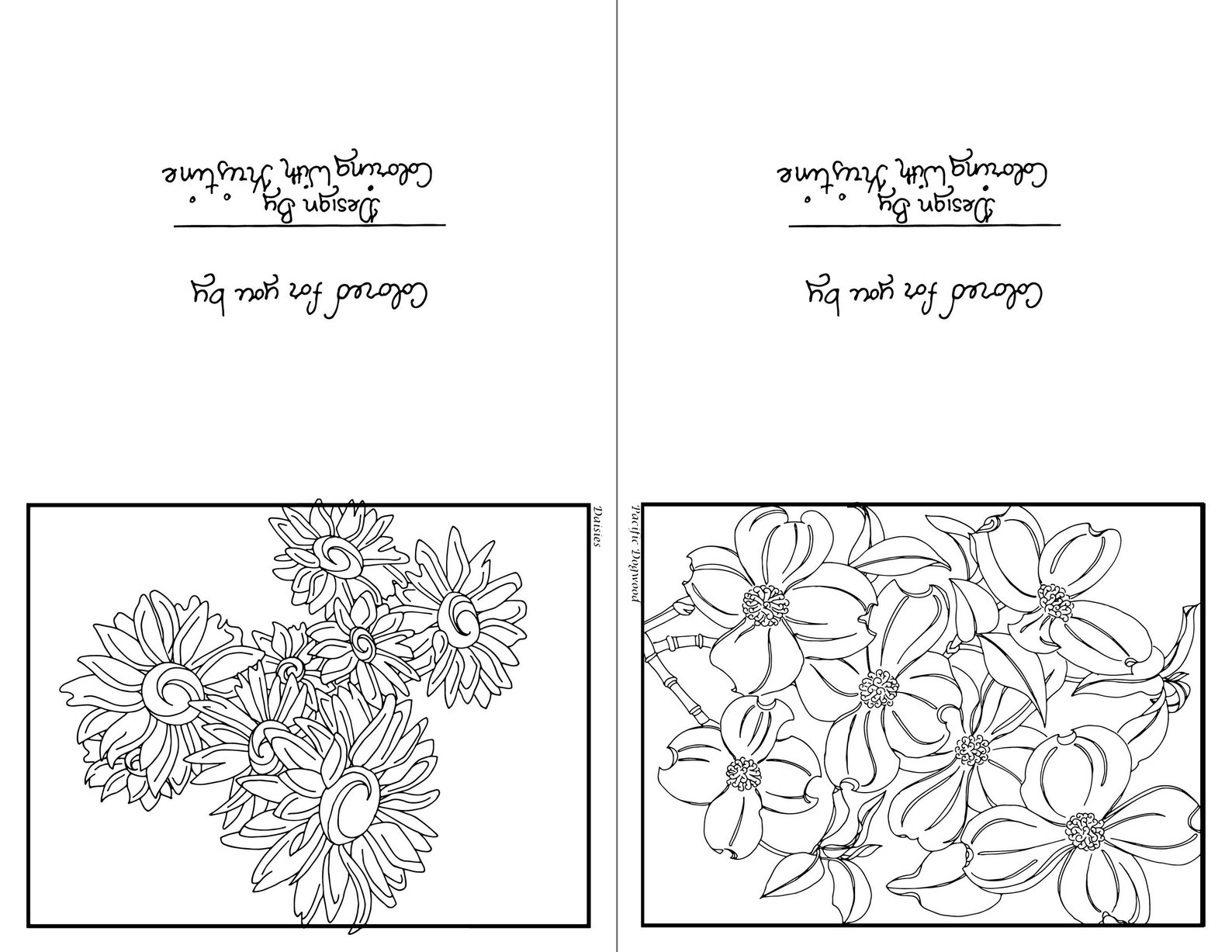 2 Color Your Own Greeting Cards! Set of Two- Instant Download ...