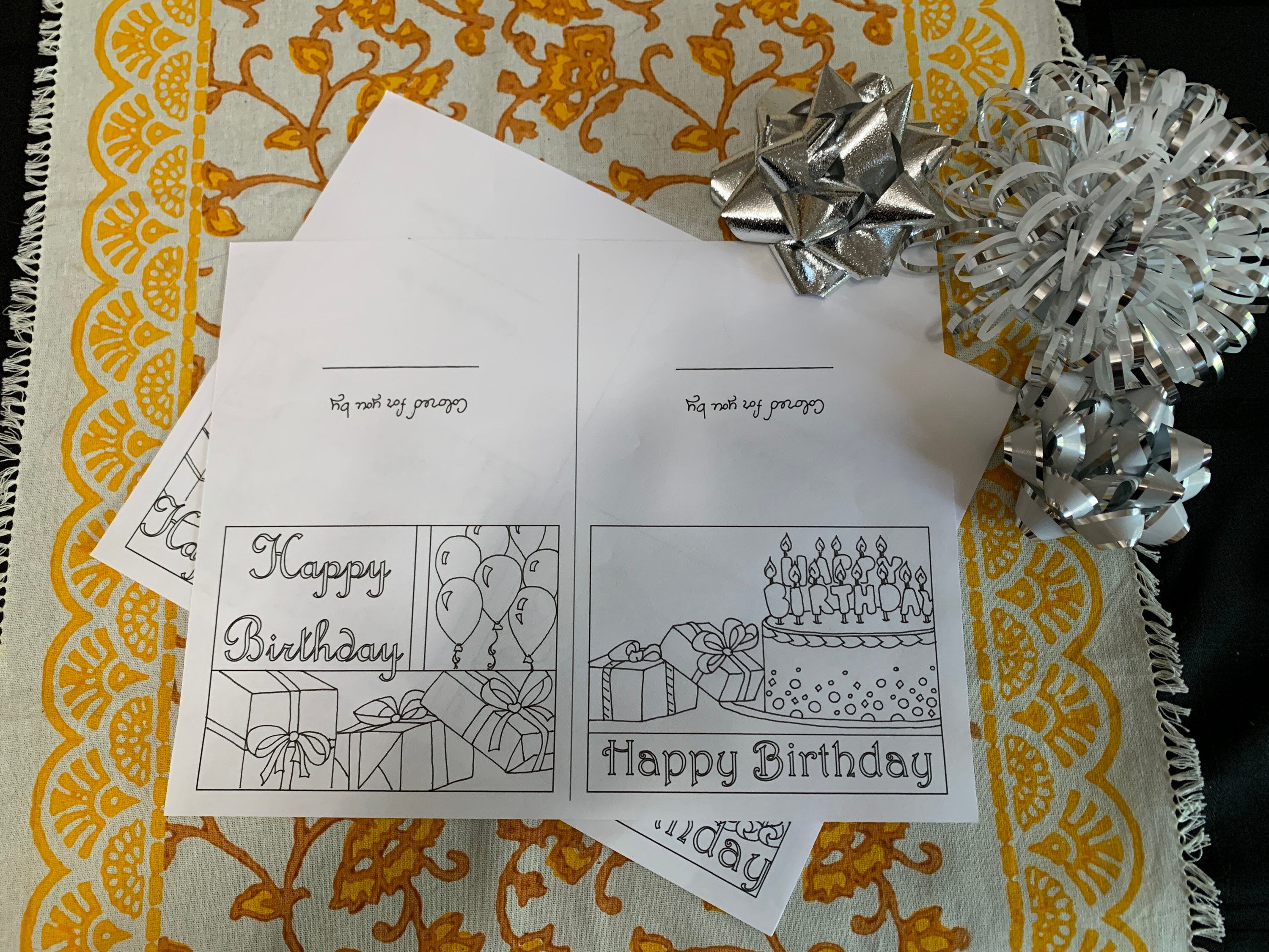 DIY Birthday Cards- Color Your Own- Print Your Own Designs- Digital ...
