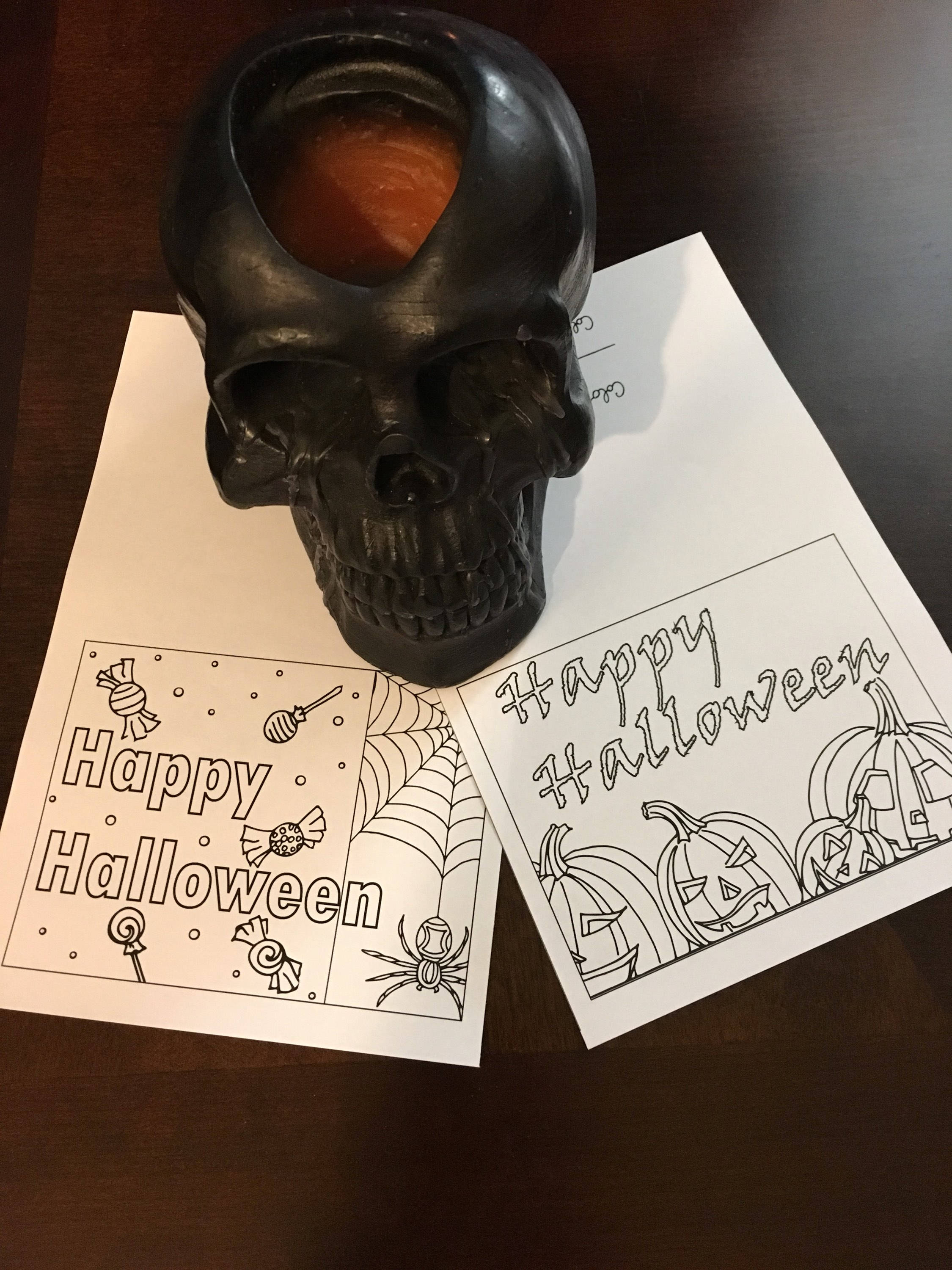 Color Your Own Halloween Cards! Set of Two- Instant Download- Holiday ...