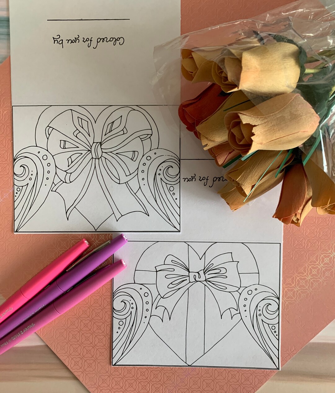 DIY Valentine's Day Cards-color Your Own-instant Download-romantic ...