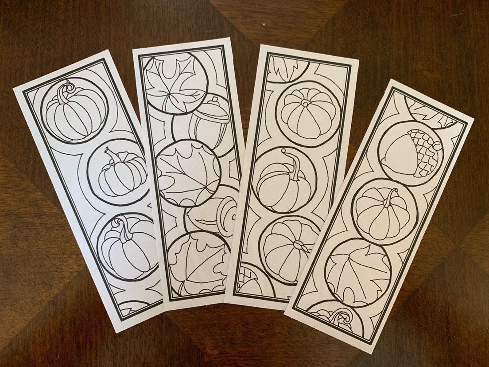 DIY Pumpkin Bookmarks Set of 4 Holiday Crafts Color Your - Etsy