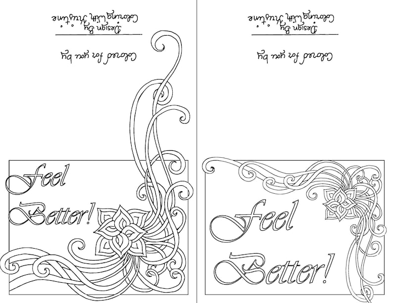 10 Color Your Own Sympathy Card-sets of Ten-instant Download-get Well ...