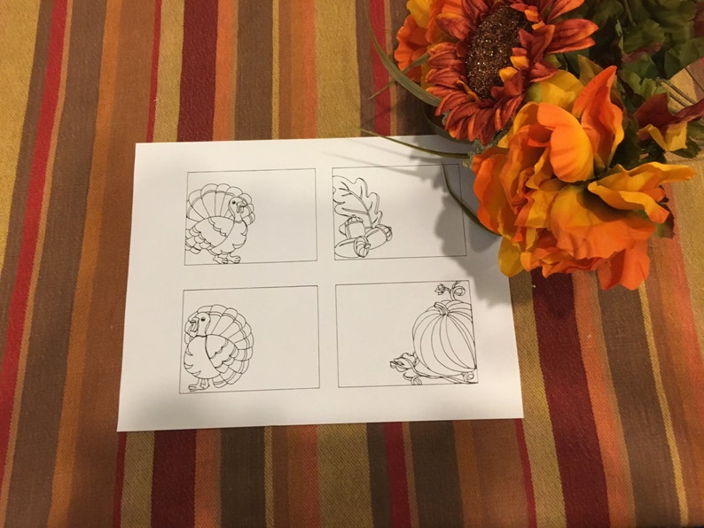 DIY Thanksgiving Place Cards- Color Your Own Name Cards- Table ...