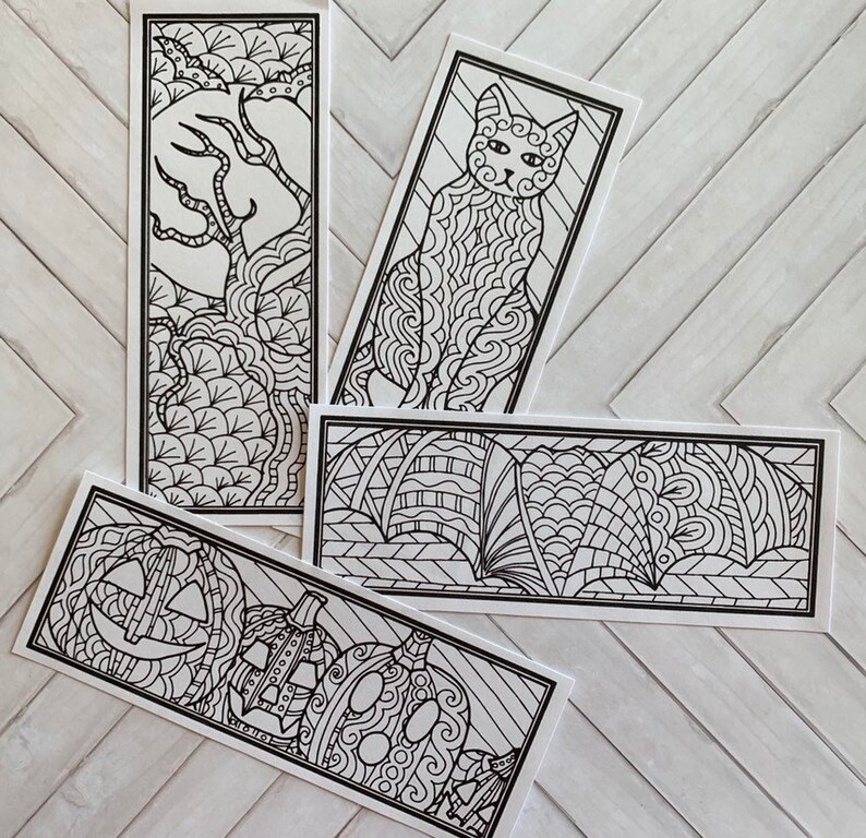 20 DIY Halloween Bookmarks! Printable Designs-bookmark Bundle-ghosts ...