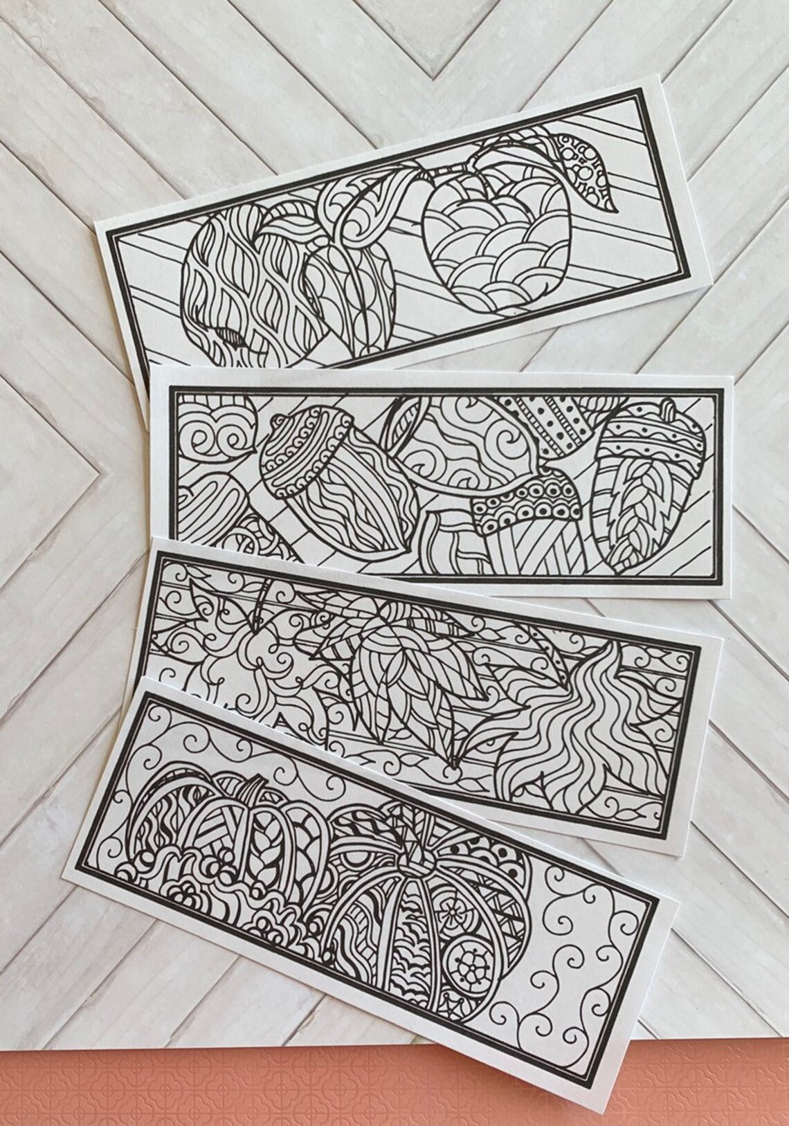 DIY Autumn Bookmarks- Set of 4- Holiday Crafts- Color Your Own- Instant ...