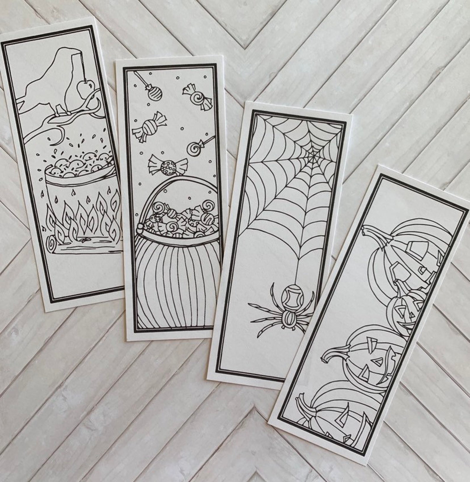 Fall Coloring Bundle! Printable Designs-holiday Bookmarks-color Your ...