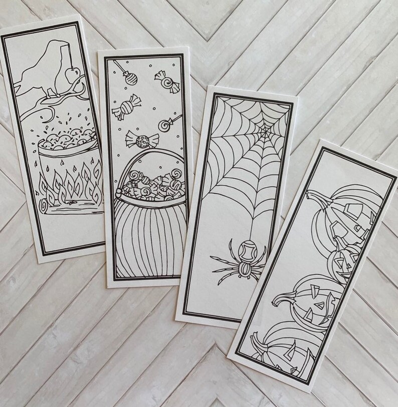 Fall Coloring Bundle! Printable Designs-holiday Bookmarks-color Your ...