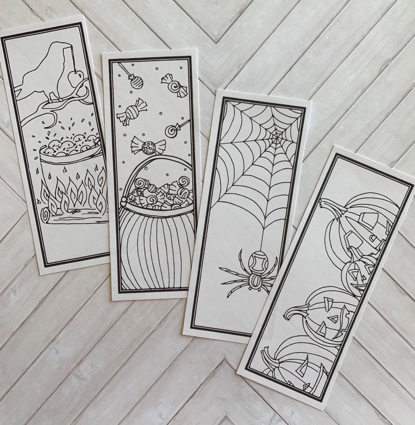 Fall Coloring Bundle! Printable Designs-holiday Bookmarks-color Your ...