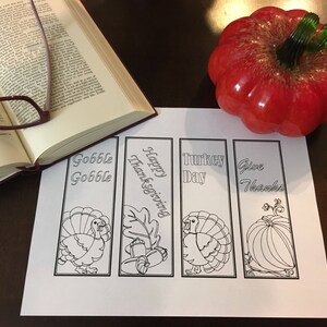 Fall Coloring Bundle! Printable Designs-holiday Bookmarks-color Your ...