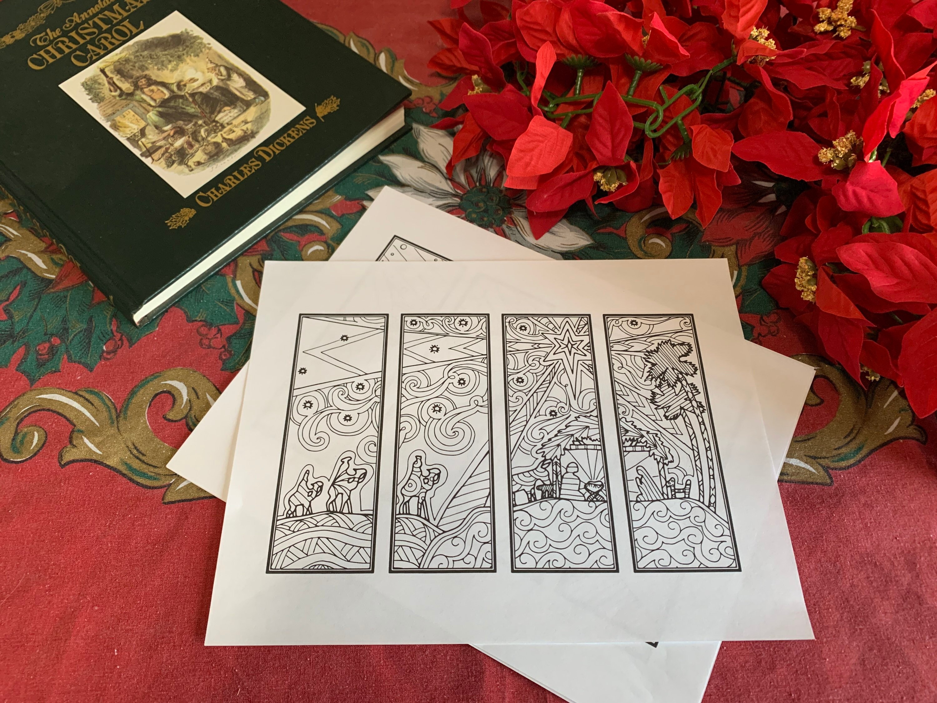 DIY Christmas Nativity Bookmarks Set of 4-holiday Crafts-color Your Own ...