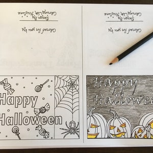 Color Your Own Halloween Cards! Set of Two- Instant Download- Holiday ...