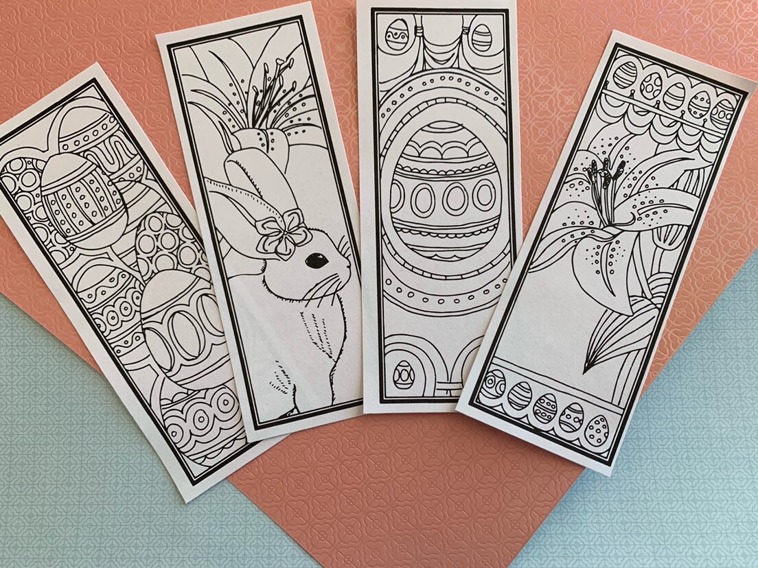 Easter Bunny Bookmarks- Lily Bookmarks- Easter Egg Design Bookmarks ...