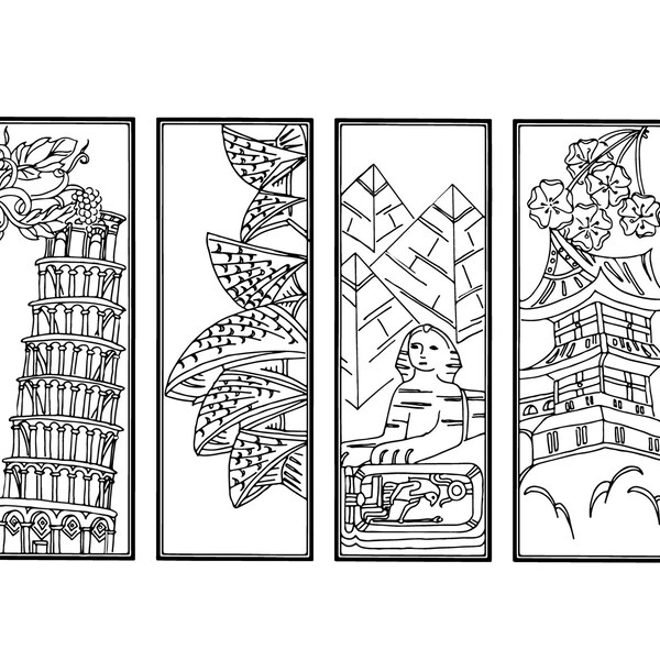 Printable Japanese Coloring Bookmark - Etsy