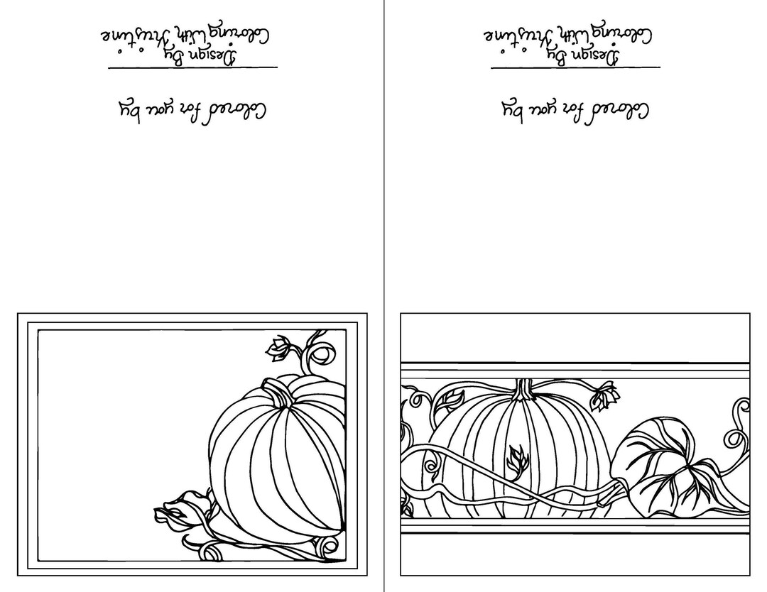 Color Your Own Fall Greeting Cards! Set of Two- Instant Download ...